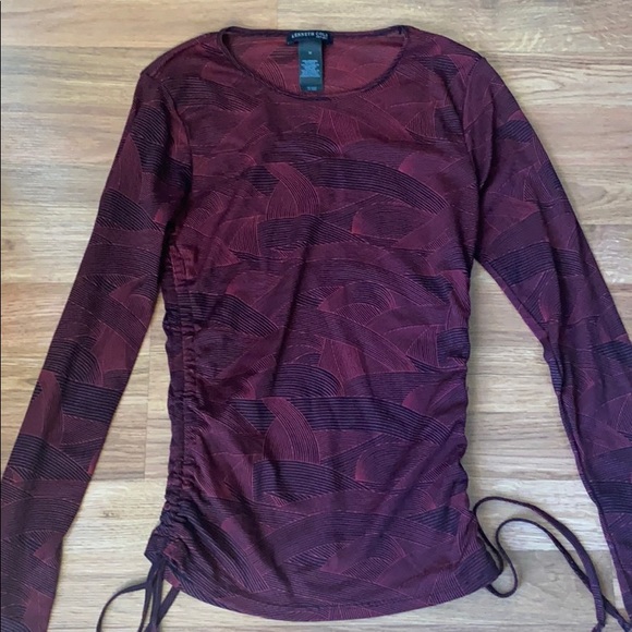 Kenneth Cole | Tops | Vintage Kenneth Cole Ny Redblack Sheer Top M ...